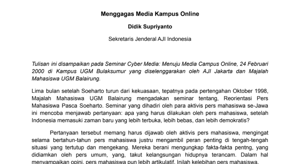 Suplemen | Balairungpress